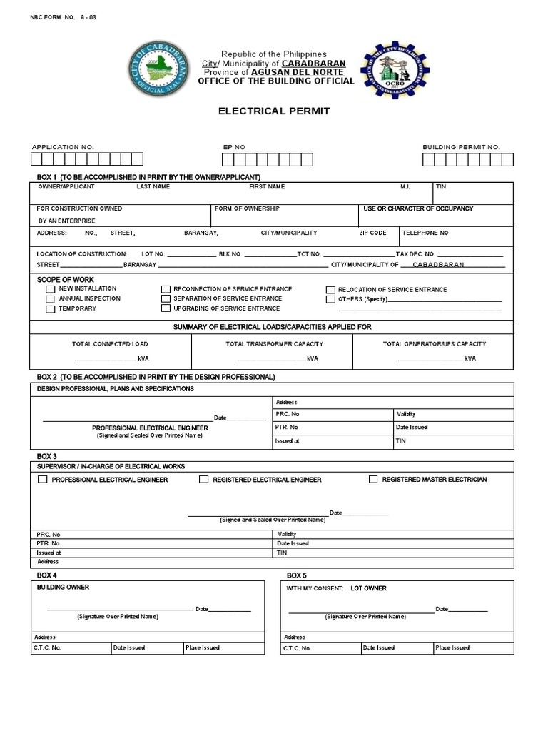 Electrical Permit: Office of The Building Official | Download Free PDF ...
