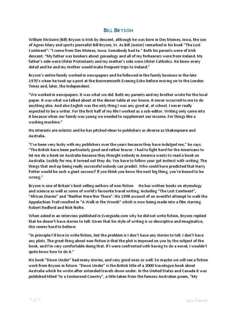 Bill Bryson | PDF | Australia | Books