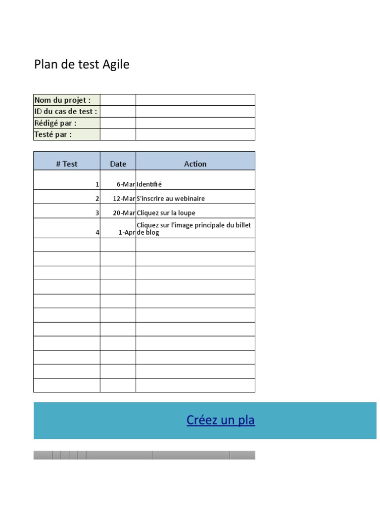 Agile Test Plan Template FR | PDF