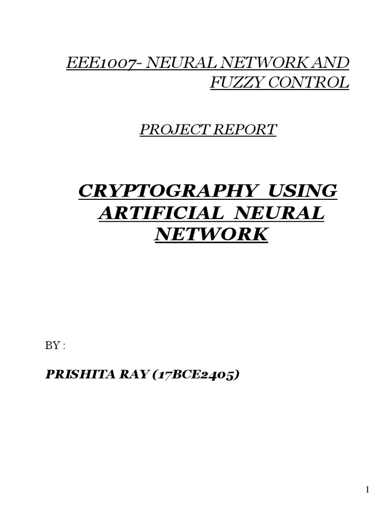 Cryptography Using Artificial Neural Network | PDF | Cryptography | Artificial Neural Network