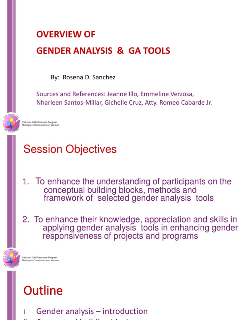 Session 1 - Gender Analysis Concepts and Framework | PDF | Gender ...
