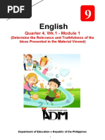 English: Quarter 4, Wk.4 & 6 - Module 4 | PDF | Pandemic | Knowledge