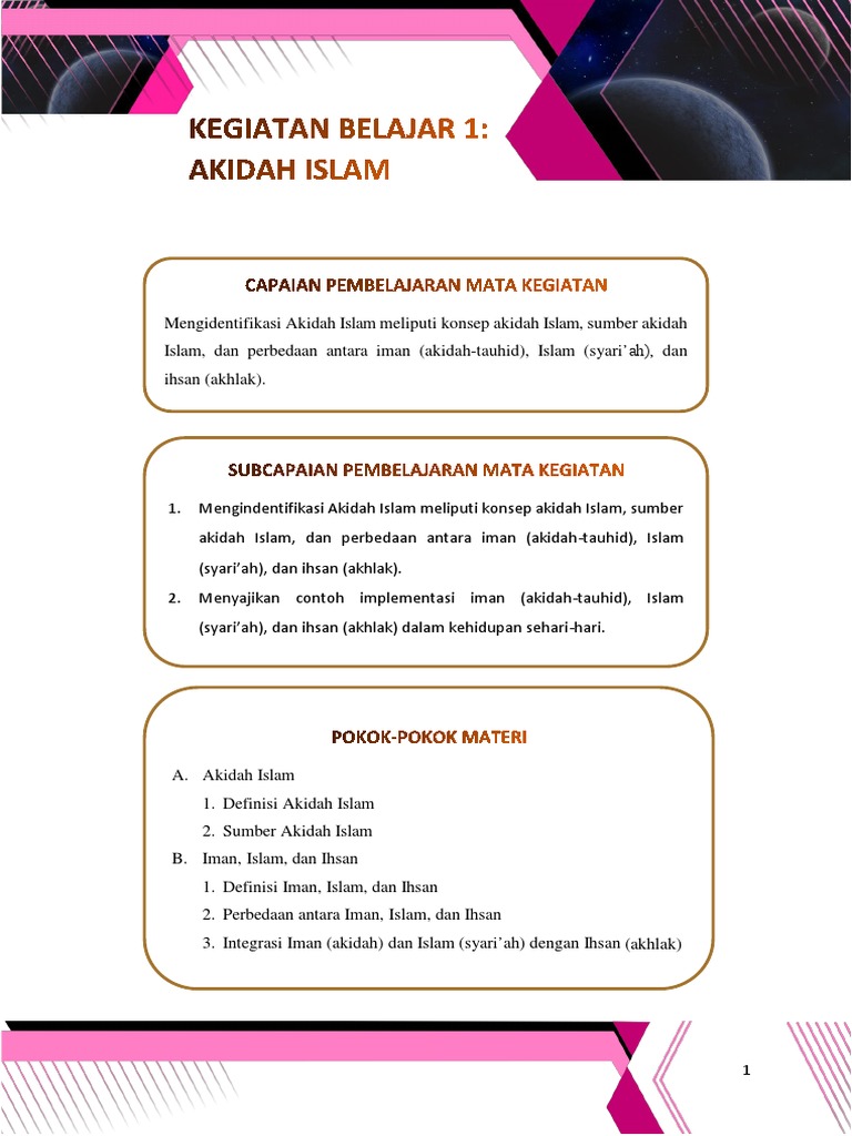 Modul KB 1 Ilmu Kalam | PDF