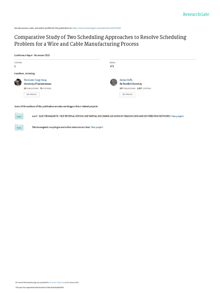 Comparative Study of Two Scheduling Approaches To Resolve Scheduling ...