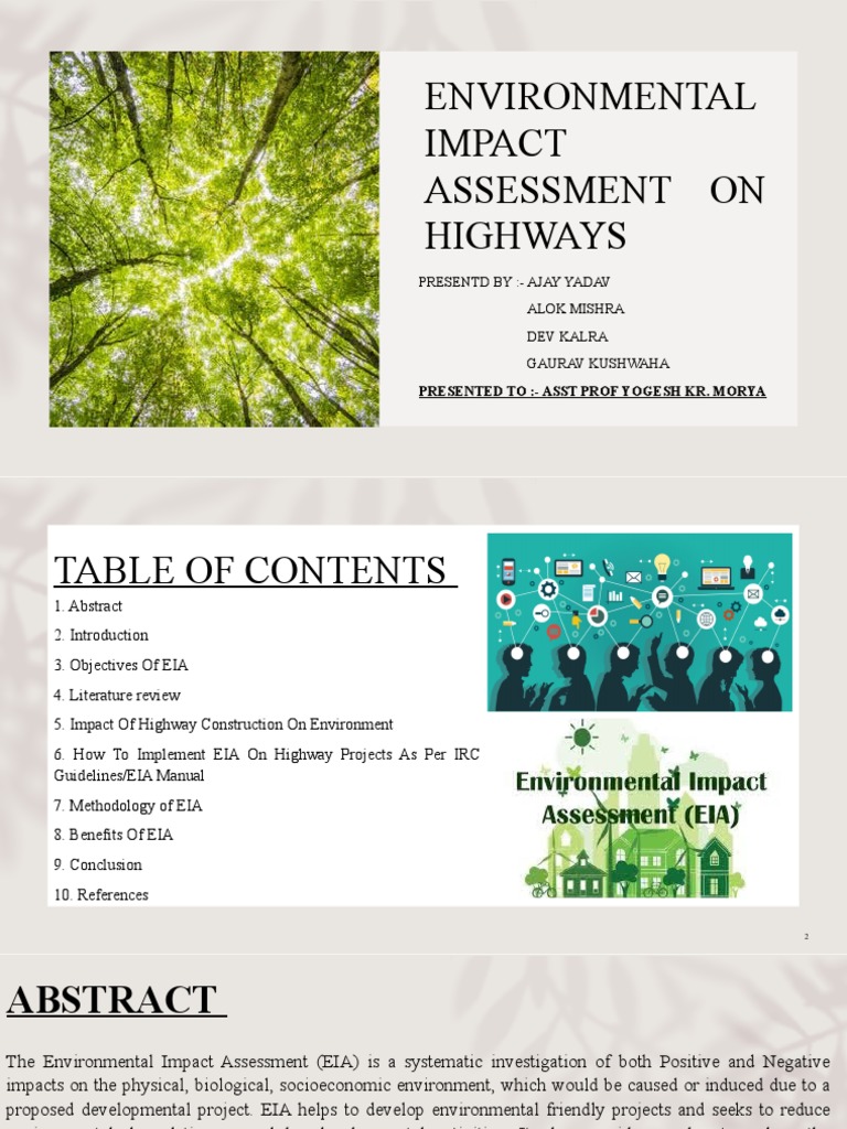 Environmental Impact Assessment On Highways Pdf Environmental