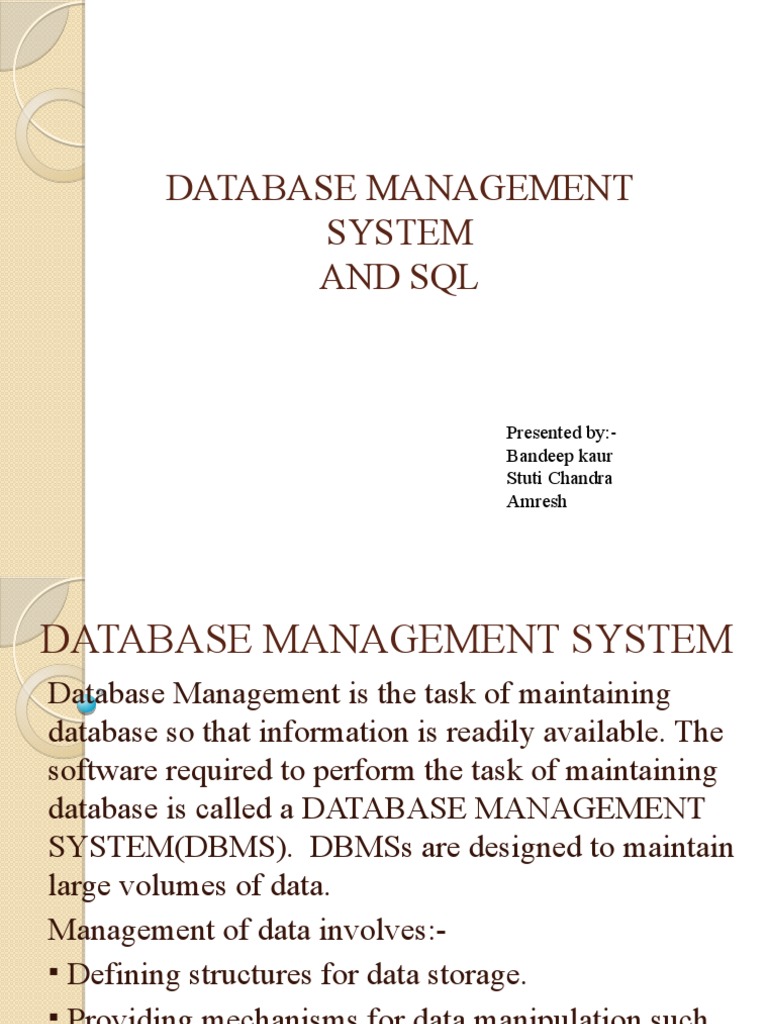 Database Management System | PDF | Databases | Microsoft Sql Server