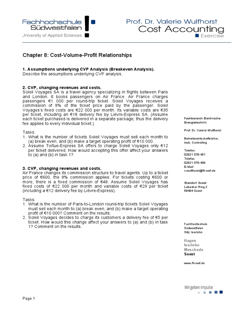 Chapter 8: Cost-Volume-Profit Relationships: 1. Assumptions Underlying ...