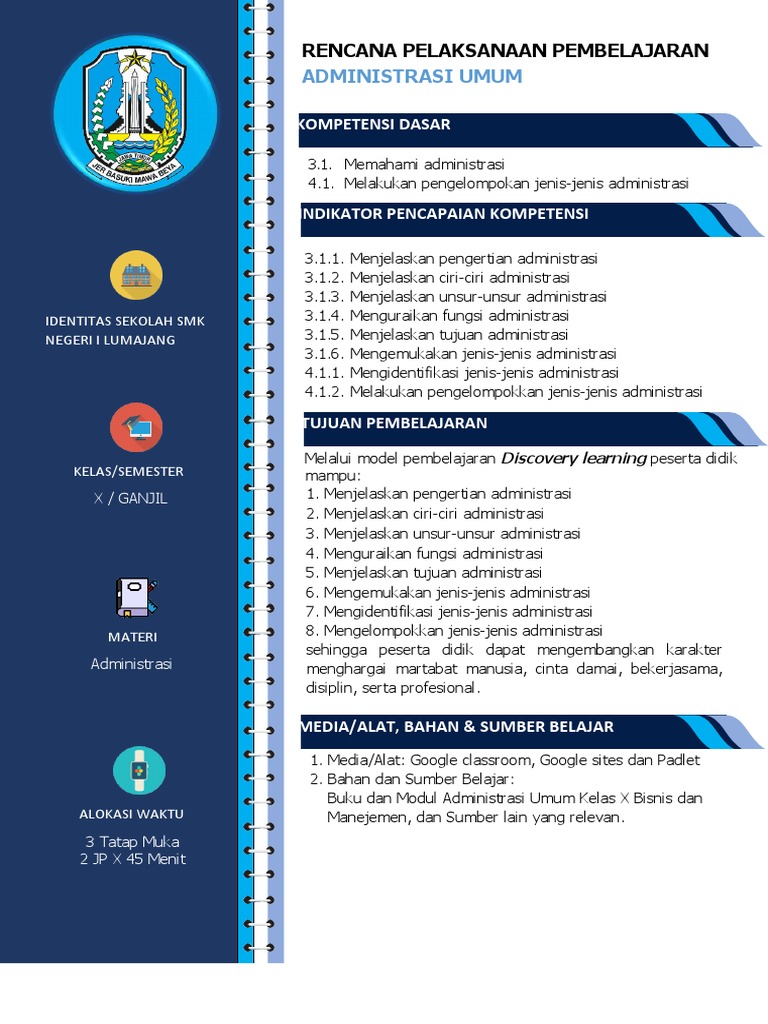 RPP KD 3.1 Administrasi | PDF