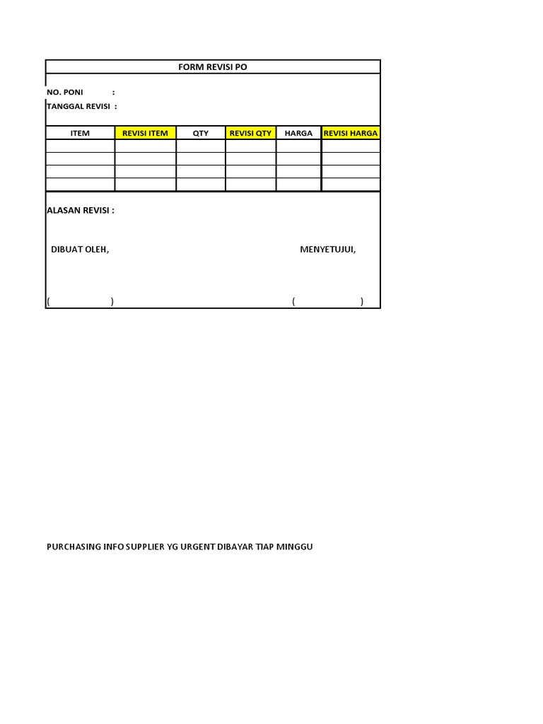 Form Revisi Po | PDF