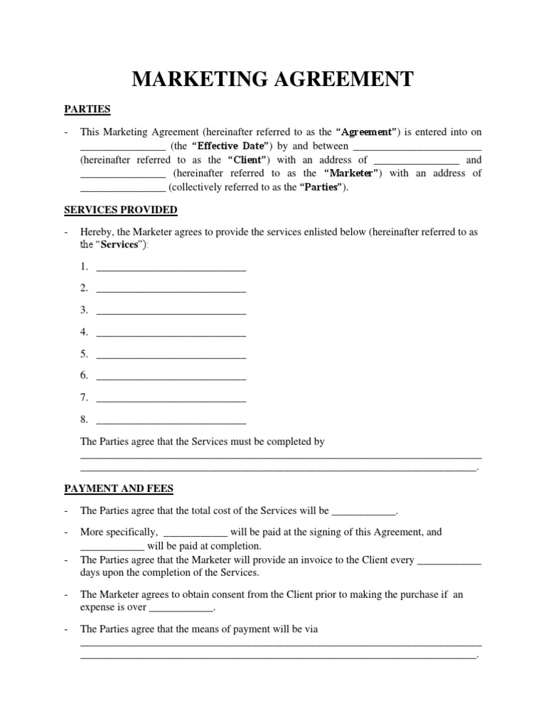 Marketing Agreement Template Signaturely | PDF | Intellectual Property ...