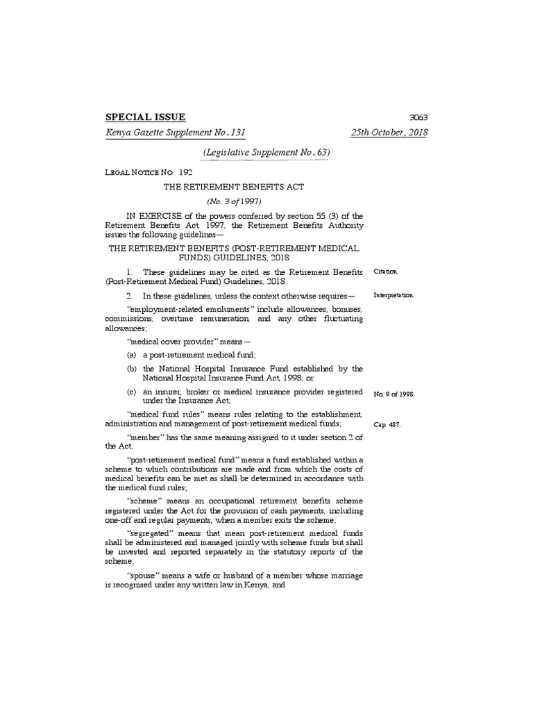 The Retirement Benefits Post-Retirement Medical Funds Guidelines 2018 T ...