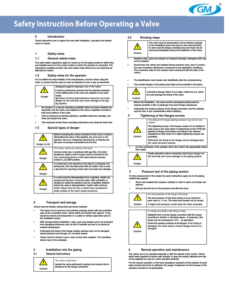Operating Instructions | PDF | Valve | Mechanical Engineering