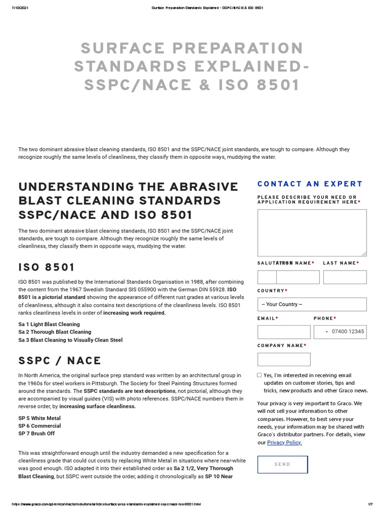 Surface Preparation Standards Explained - SSPC - NACE & ISO 8501 | PDF | Corrosion | Rust