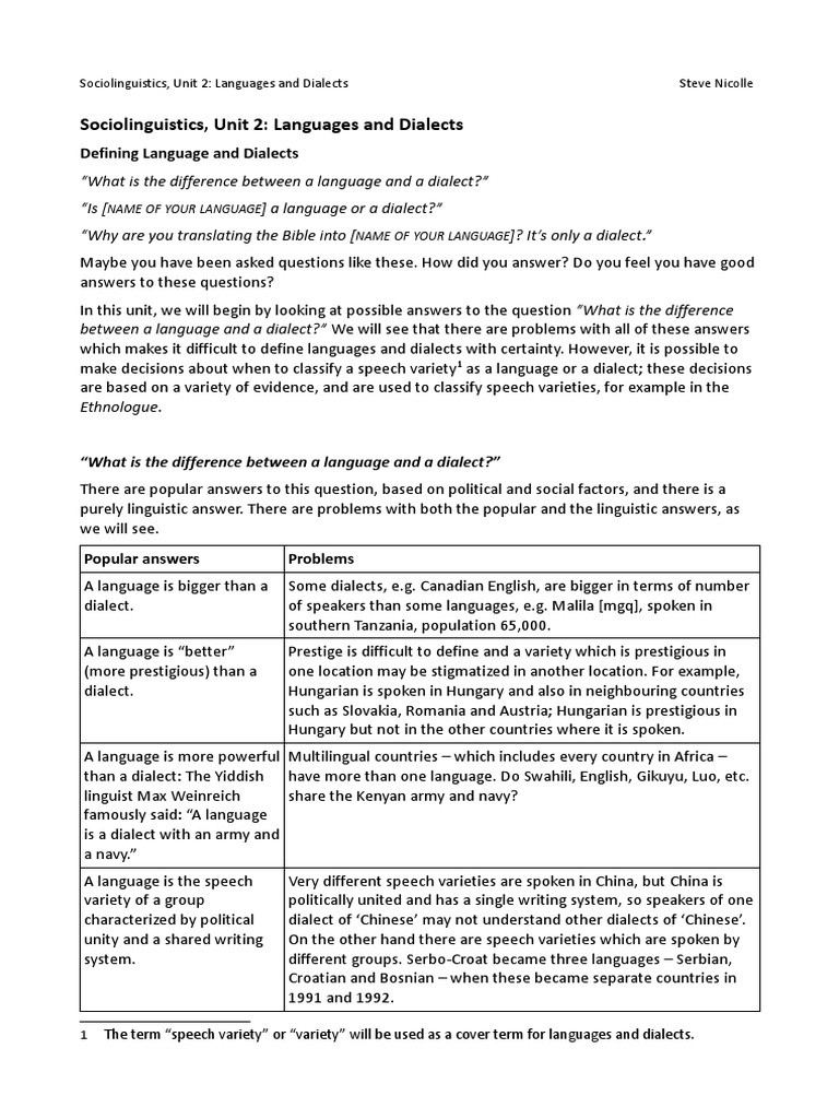 Sociolinguistics Language and Dialect | PDF | Dialect | English Language