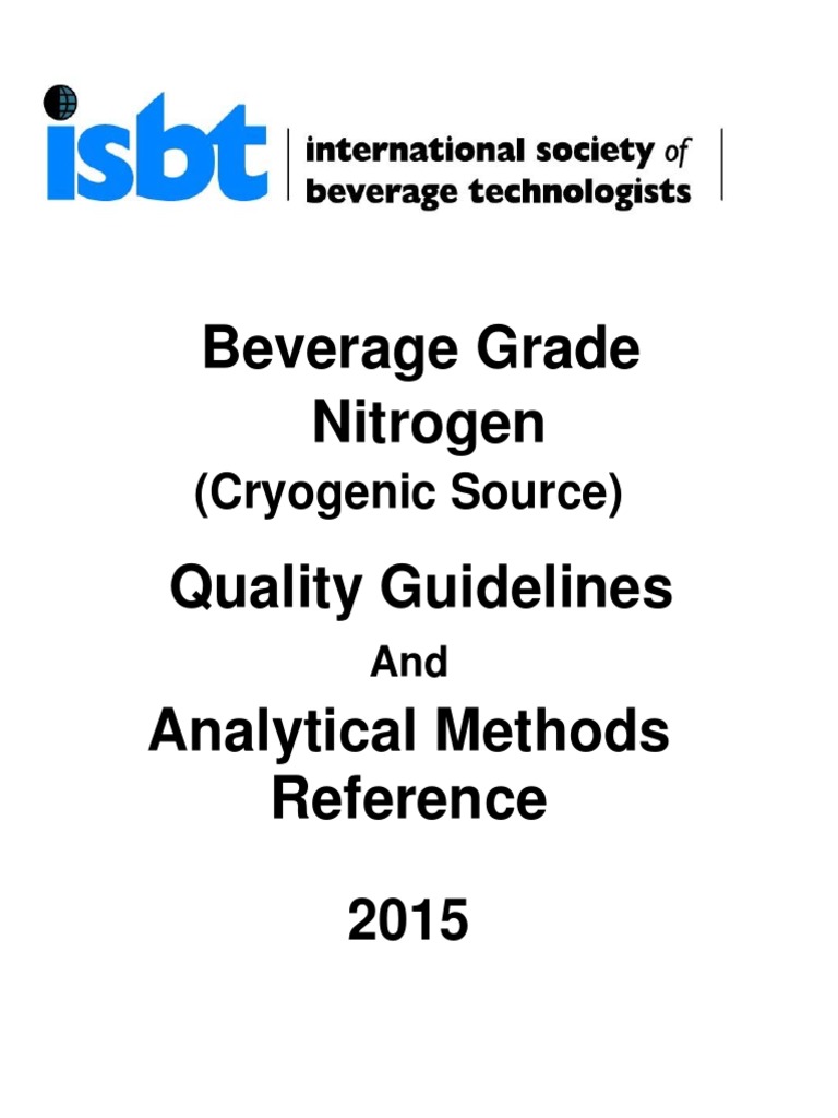 ISBT Bev Grade Nitrogen QualityGuidelines Analytical Methods Ref | PDF ...