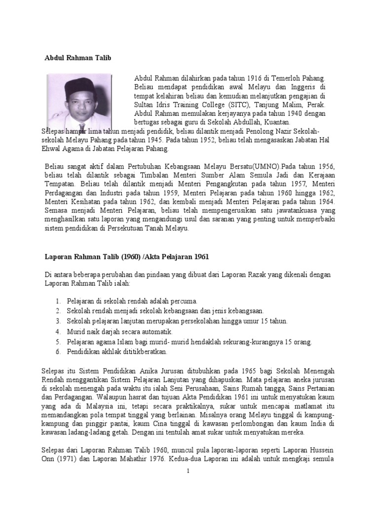 Laporan Rahman Talib | PDF