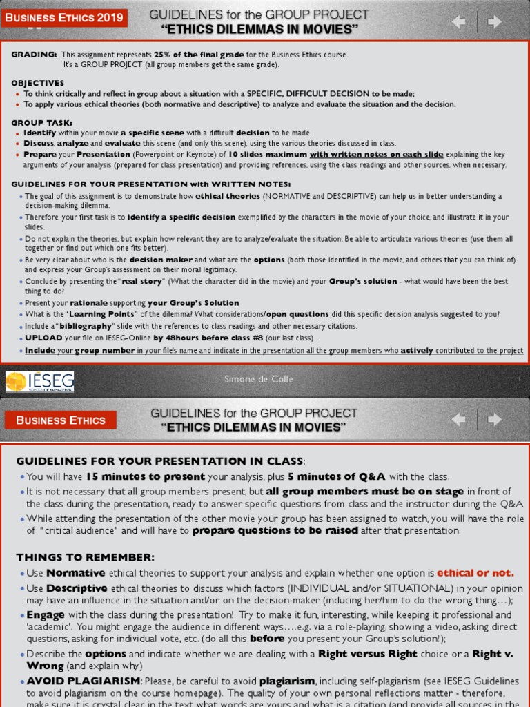 2020-21-Guidelines For Ethics in Movies Presentation | PDF | Decision ...