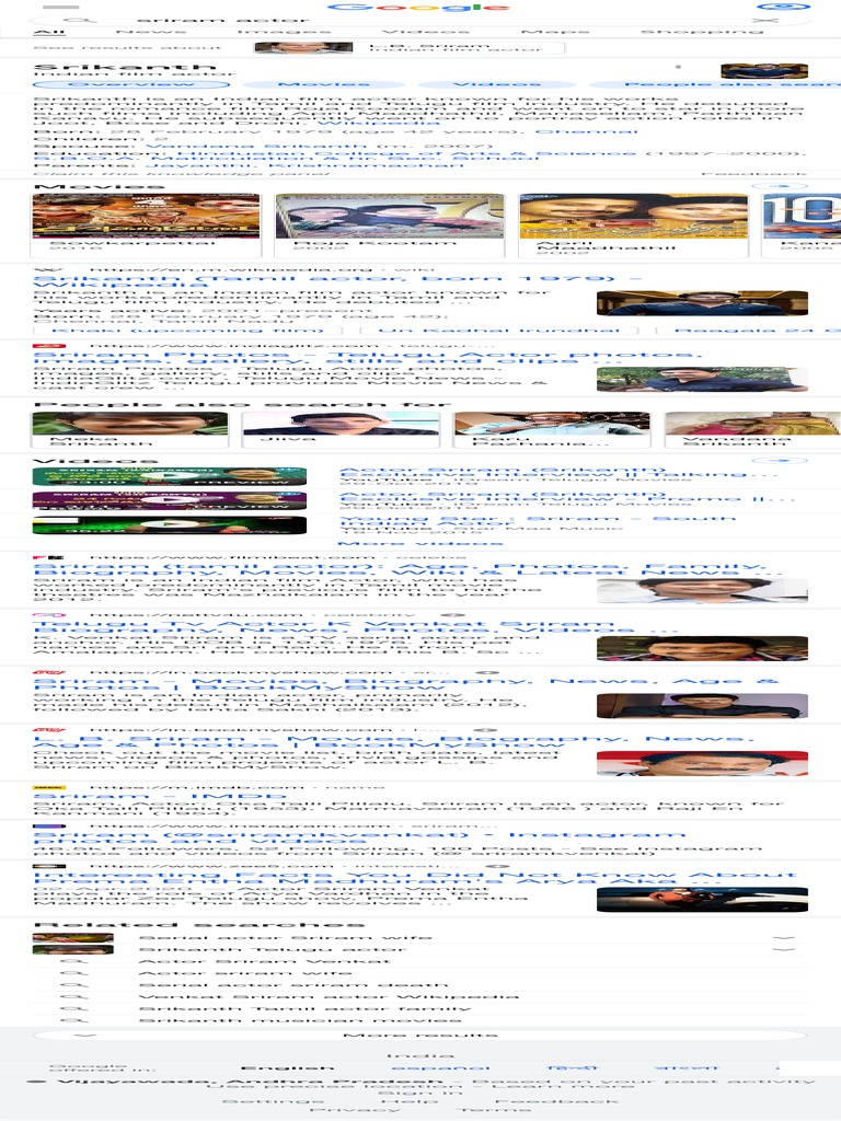 Sriram Actor - Google Search | PDF