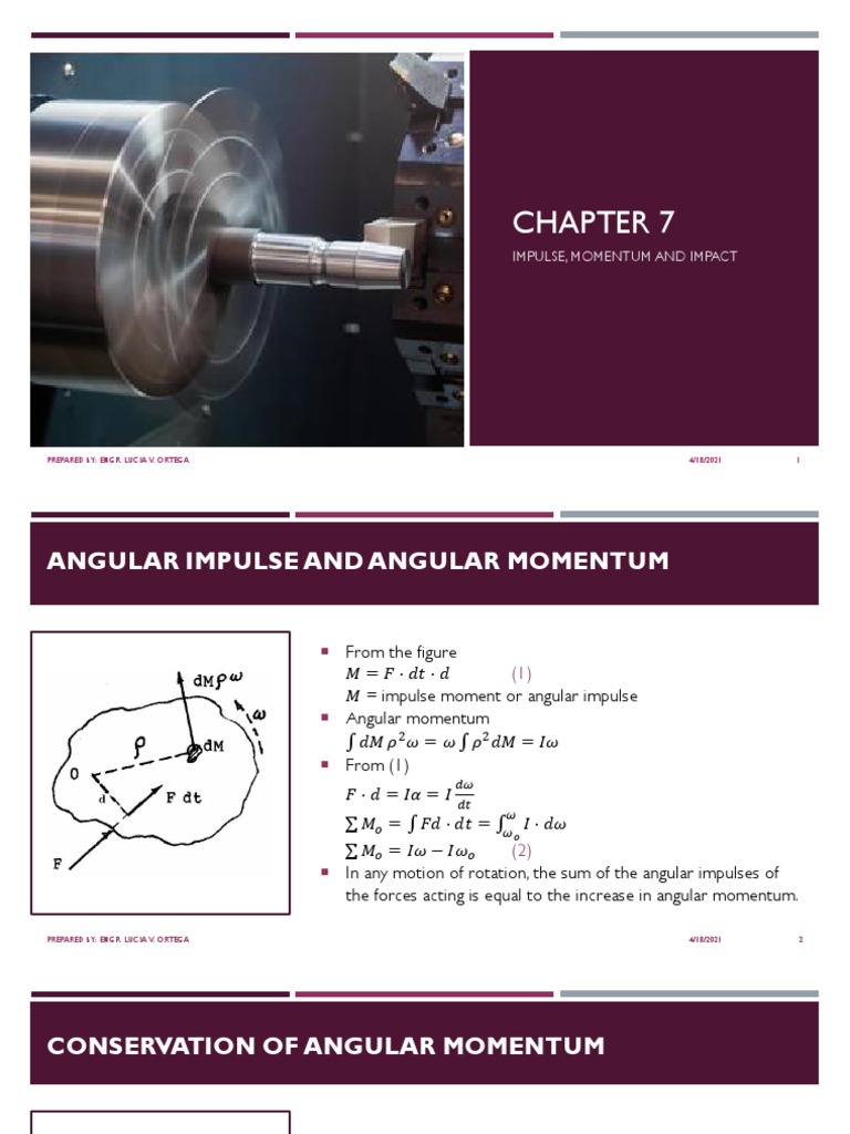 Angular Momentum, Impulse, and Forces Exerted by Jets: Applications of Momentum Principles to ...