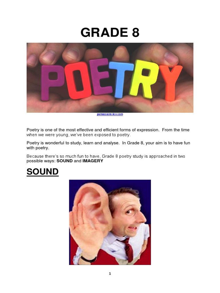 Grade 8 Poetry Study Guide | PDF | Metaphor | Rhyme