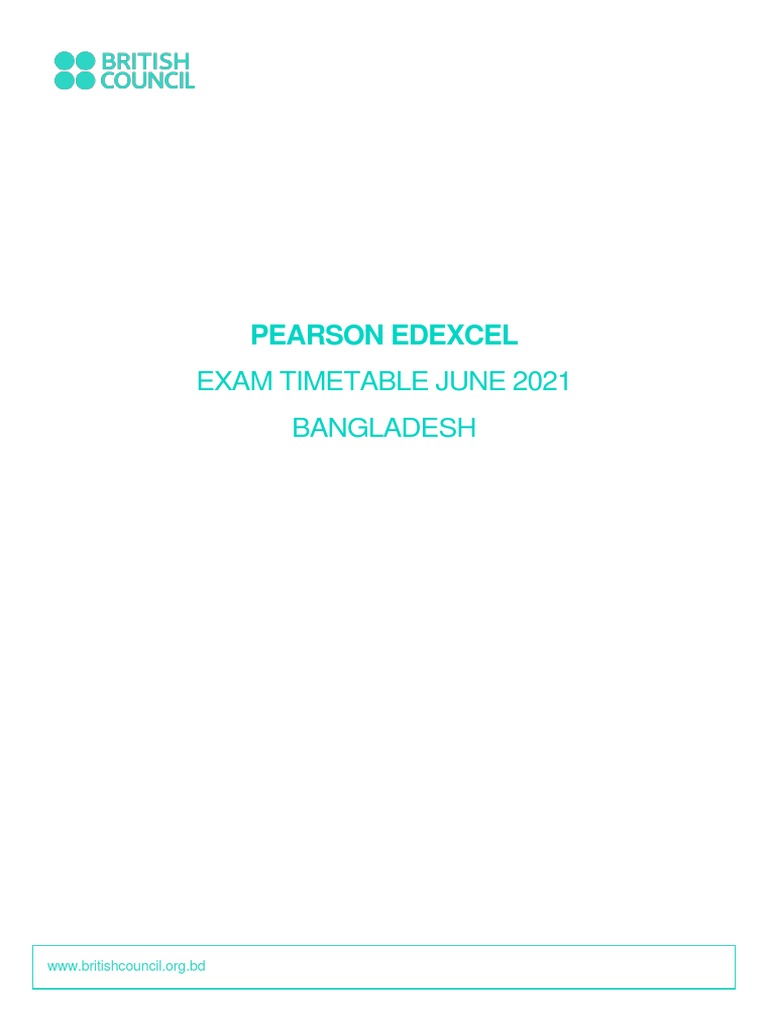 Edexcel Exam Timetable June 2021 | PDF | Science | Science And Technology