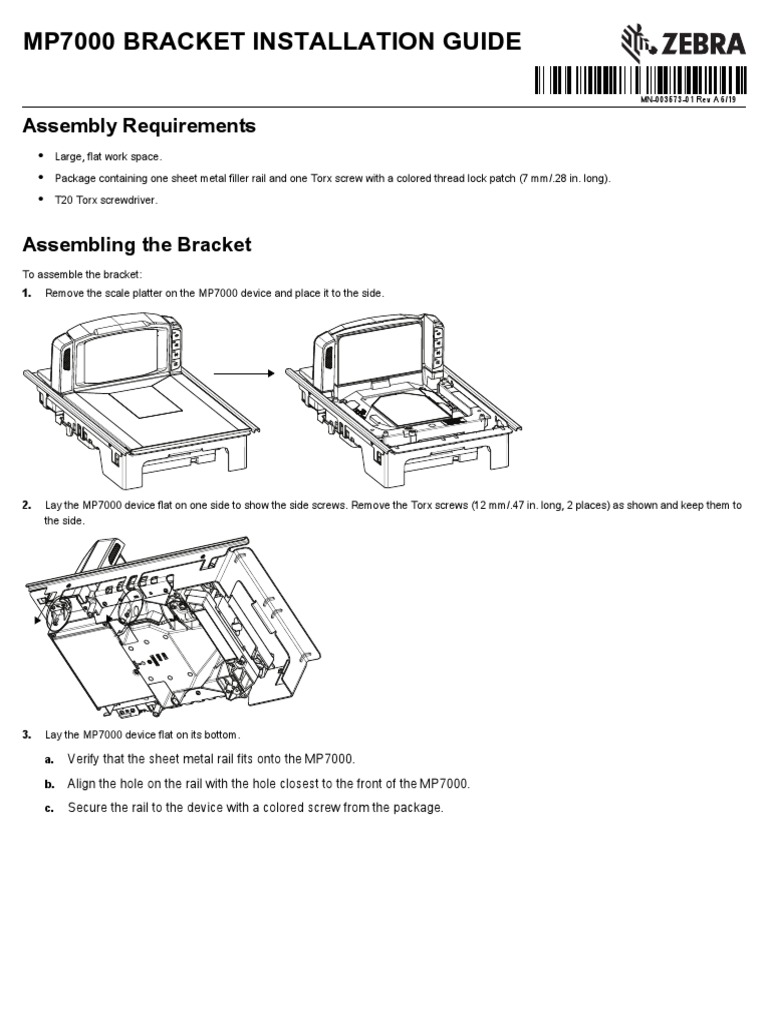 Mp7000 Bracket Installation Guide: Assembly Requirements | PDF