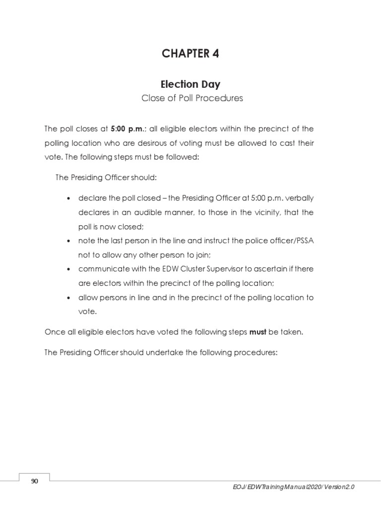EOJ Training Manual For Election Day Workers - Part2 | PDF