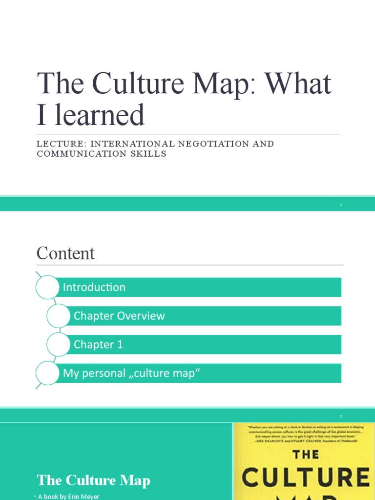 The Culture Map: What I Learned: Lecture: International Negotiation and ...