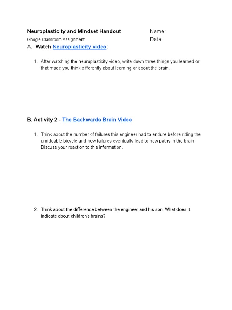 Neuroplasticity & Mindset Guide | PDF