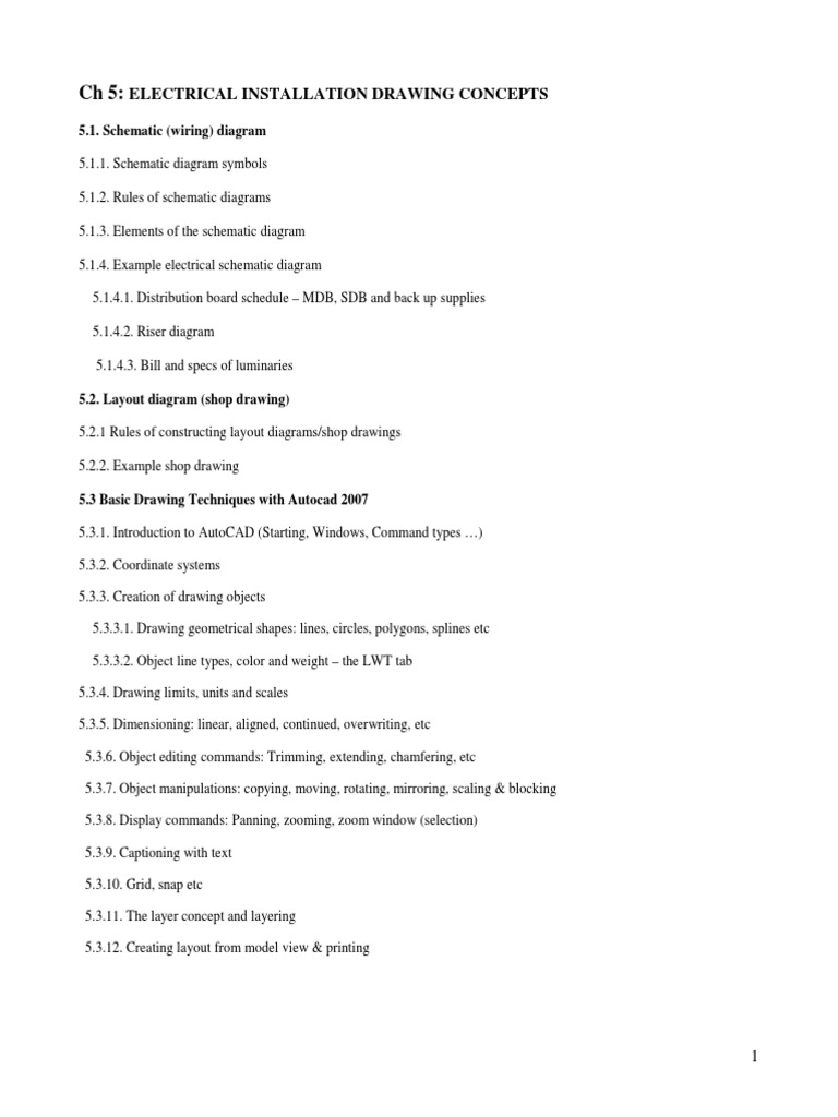 Electrical Installation Drawing Concepts: 5.1. Schematic (Wiring ...