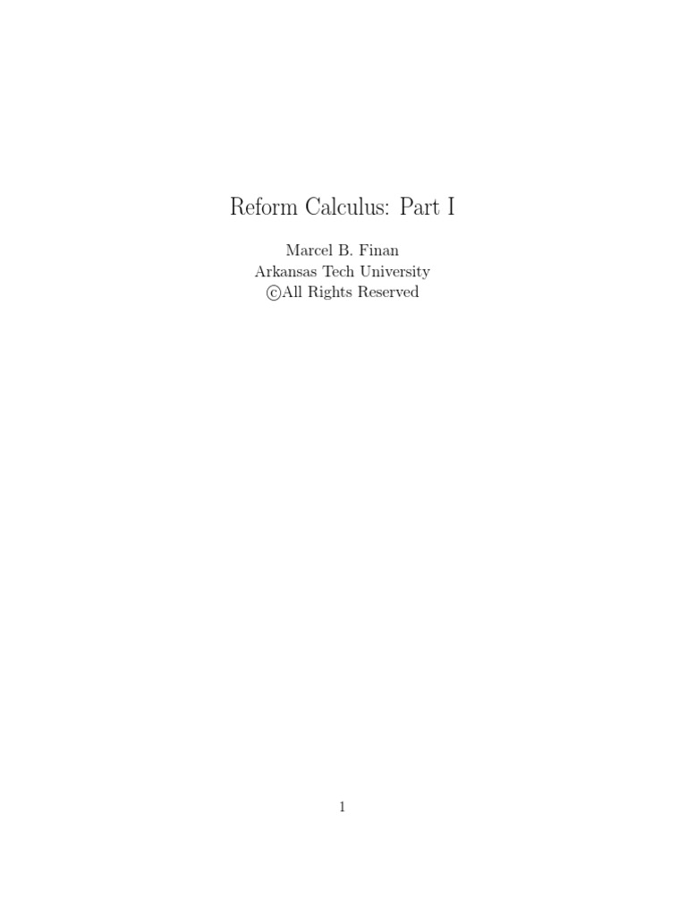 Cal Reform 1 | PDF | Function (Mathematics) | Derivative