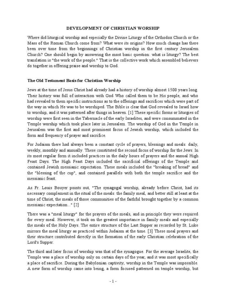 2.2. Development of The Liturgy of The Word and Its Origin in Synagogue ...