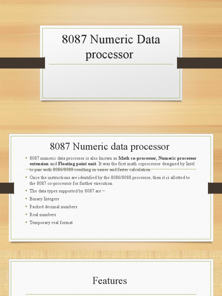 8087 Numeric Data Processor | PDF | Central Processing Unit | Computer Engineering