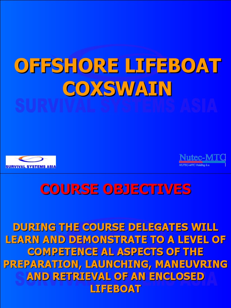 Offshore Lifeboat Coxswain | Download Free PDF | Water Transport ...