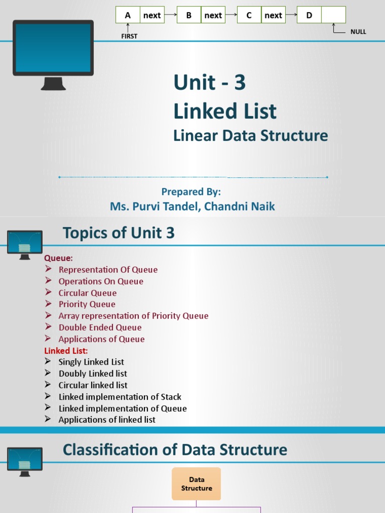 Unit - 3 Linked List: Linear Data Structure | PDF | Queue (Abstract ...