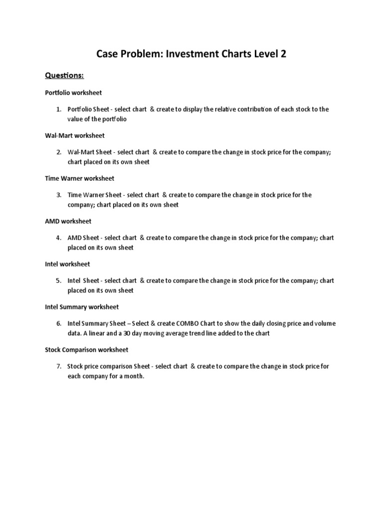 Case Problem: Investment Charts Level 2: Questions | PDF