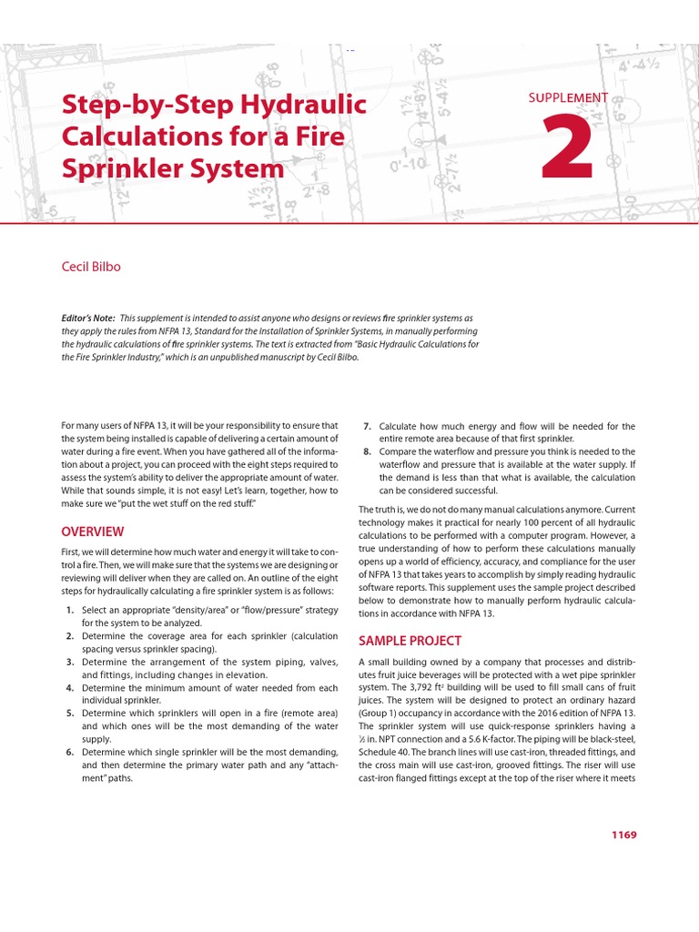 Hydraulic Calculations for Sprinkler Systems | PDF | Fire Sprinkler ...