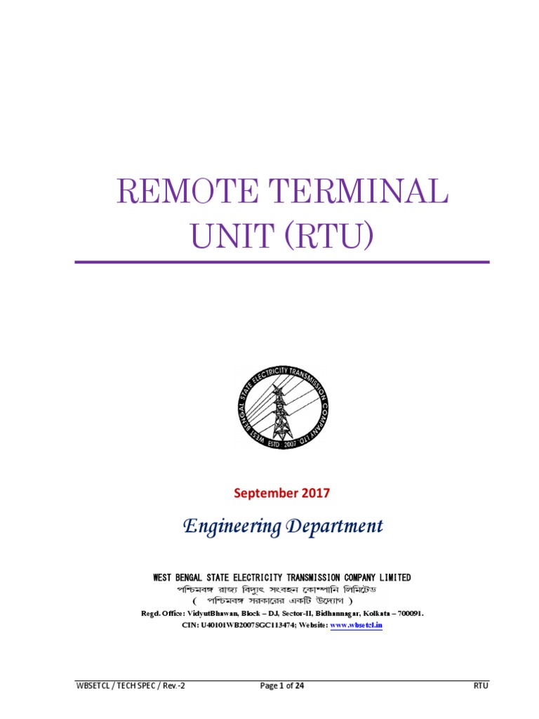 REMOTE TERMINAL UNIT (RTU) TECHNICAL SPECIFICATION | PDF | Relay ...