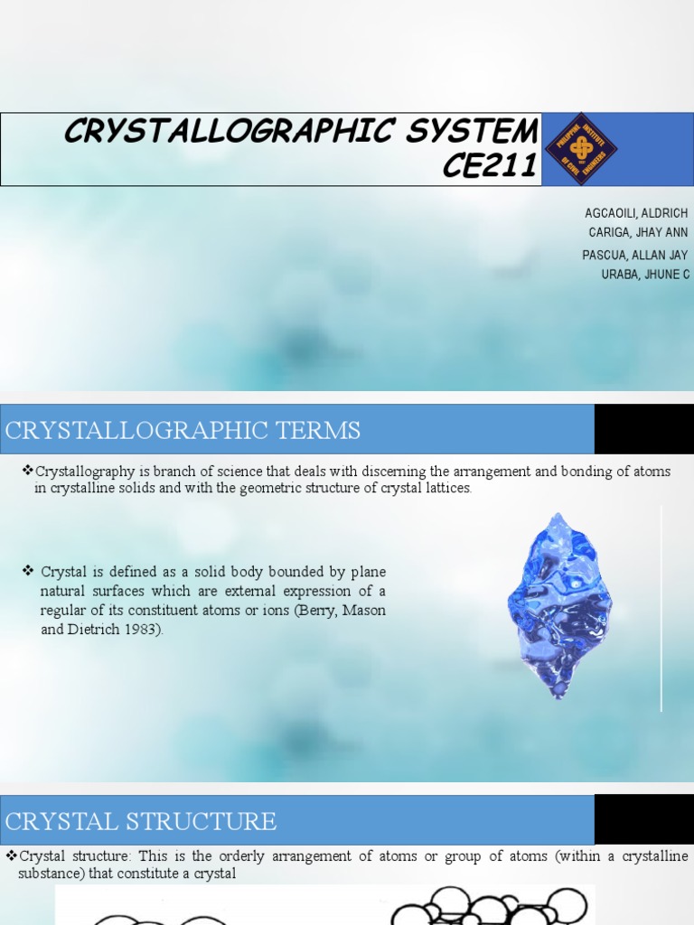 Crystallographic System Revised | PDF | Crystal Structure | Crystal