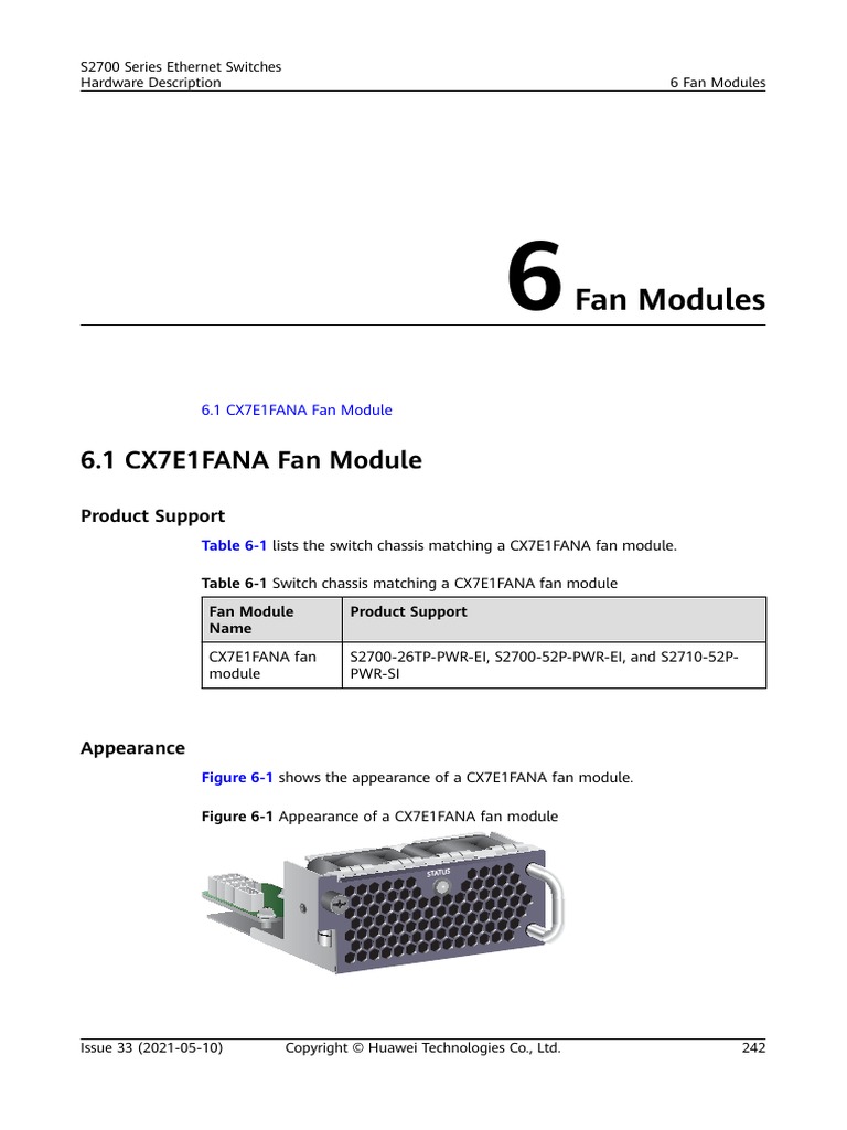 Fan Modules: 6.1 CX7E1FANA Fan Module | PDF | Computer Science ...