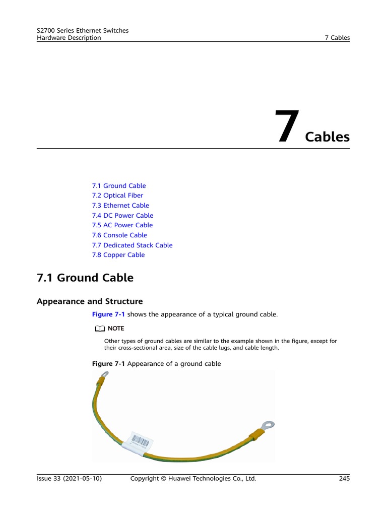 Cables: 7.1 Ground Cable | PDF | Optical Fiber | Telecommunications ...