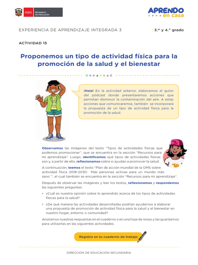 3 4 Exp Iii Act 15 Ef | PDF | Estilo de vida sedentario | Las enfermedades no transmisibles