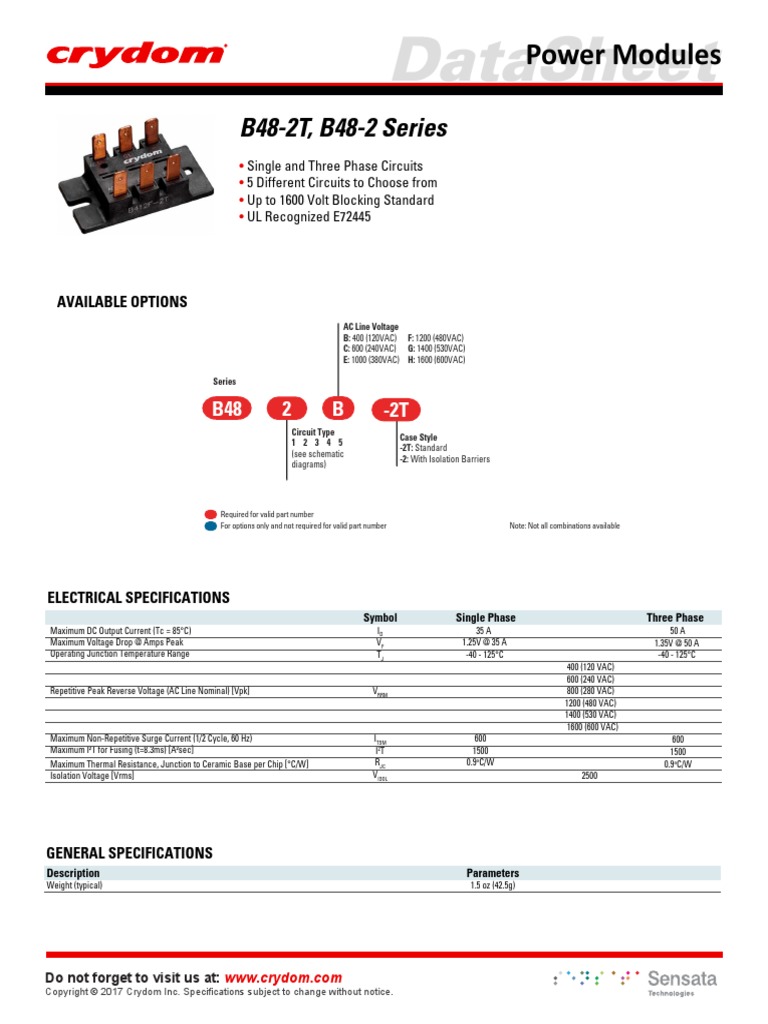 Power Modules: B48-2T, B48-2 Series | PDF | Voltage | Alternating Current