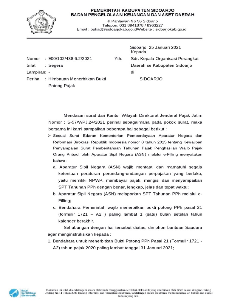 02 Himbauan Penerbitan Potongan Pajak | PDF