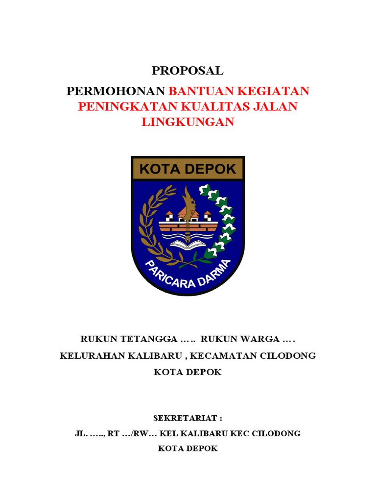 (Template) Proposal Jalan Lingkungan | PDF