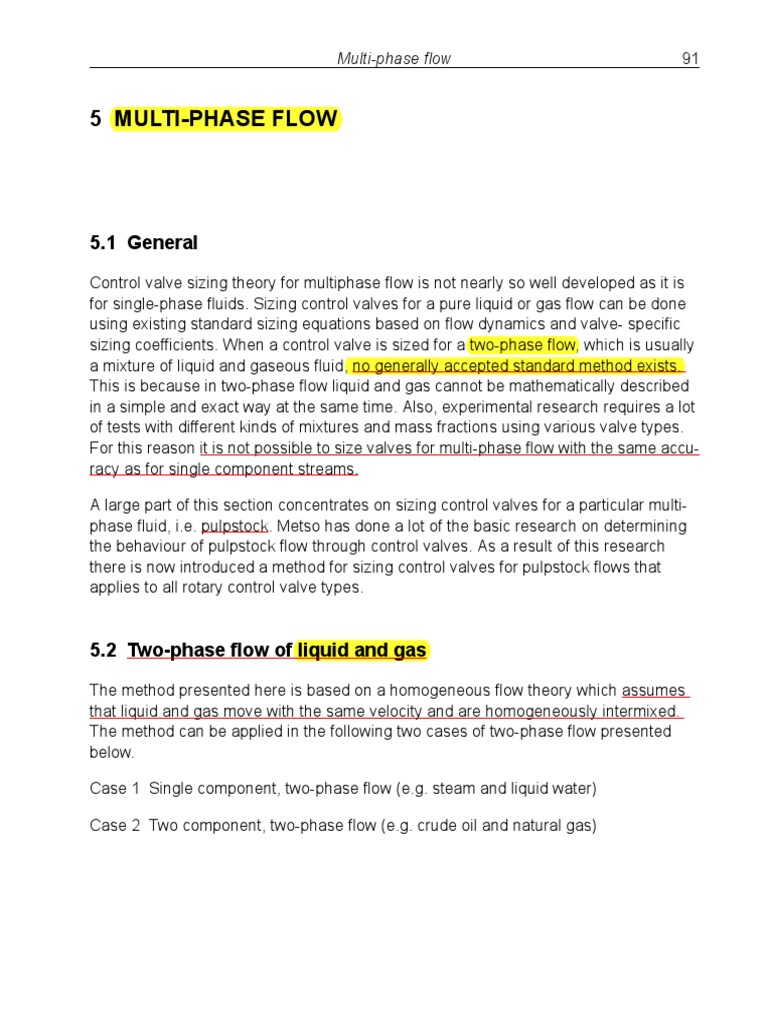 Multi-Phase Flow Calculation of CV - Metso | PDF | Fluid Dynamics | Density