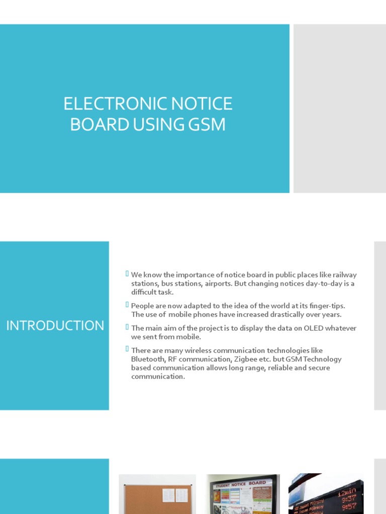 Electronic Notice Board Using GSM | PDF | Modem | Arduino