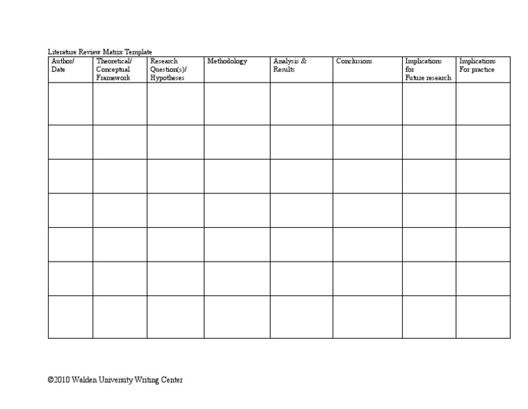 Literature Review Matrix Template | PDF