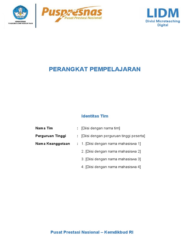 Template Perangkat Pembelajaran Divisi Microteaching Digitallidm 2021 ...