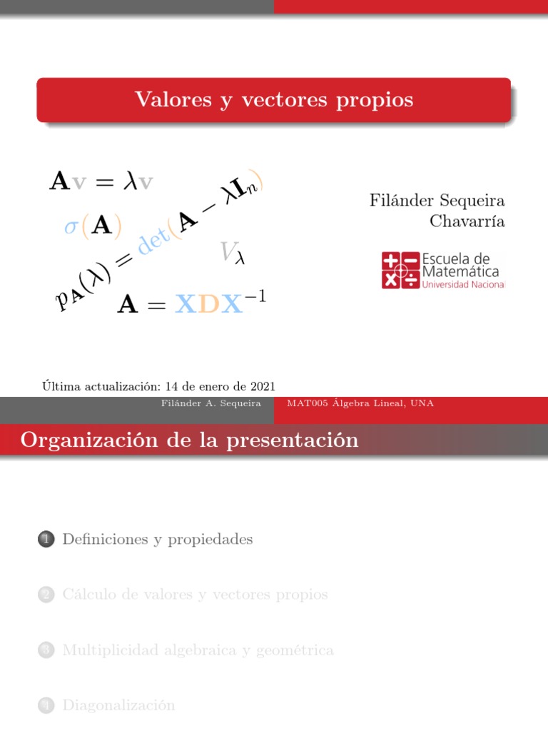 P11 Valores Vectores Propios Handout | PDF | Valores propios y vectores ...